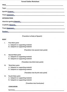 Formal Outline Templates for Writing and Speech | room surf.com