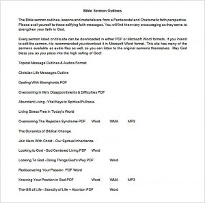 Sample Sermon Outline Template | room surf.com