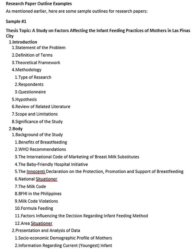 The Free Research Outline Template and Example | room surf.com
