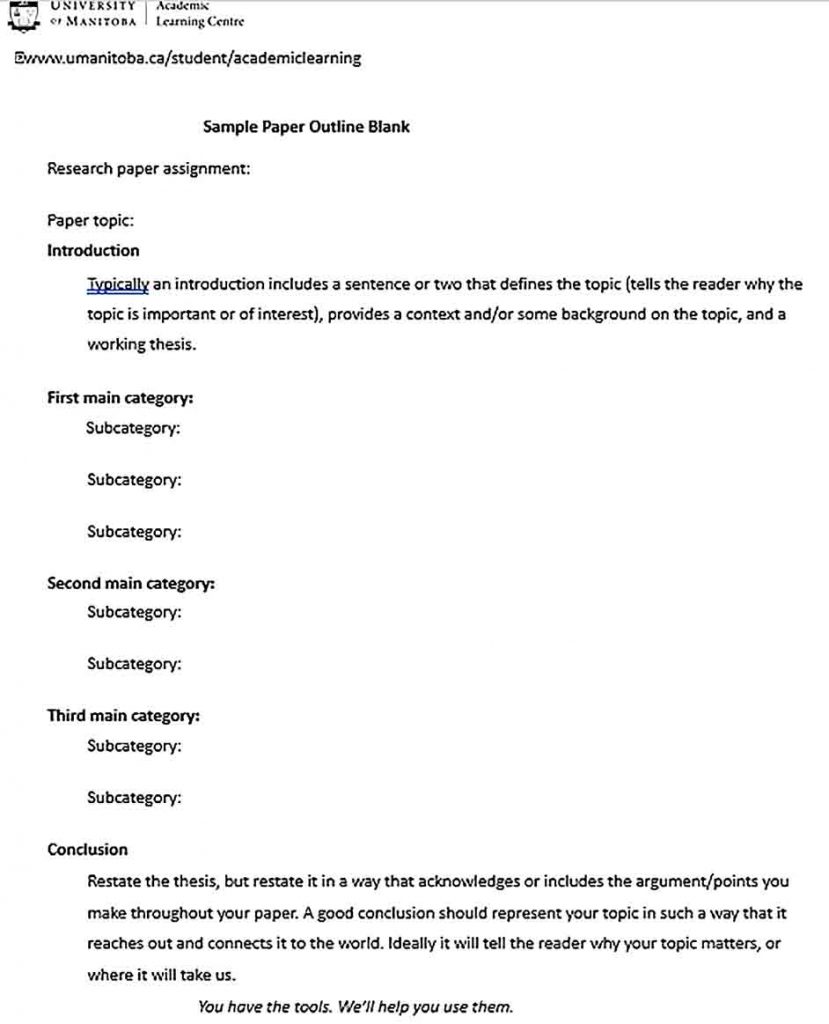 Research Paper Outline Template | room surf.com