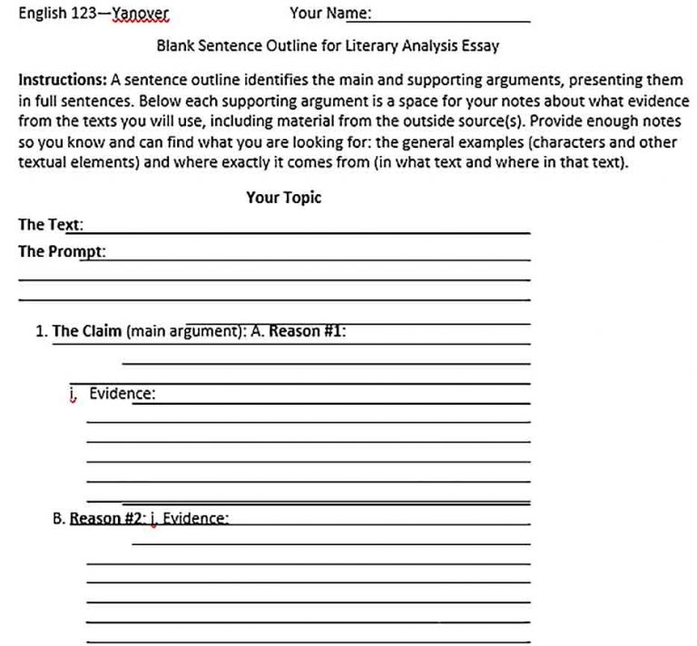 Sample Essay Outline Template to Help Create a Better Academic Paper ...
