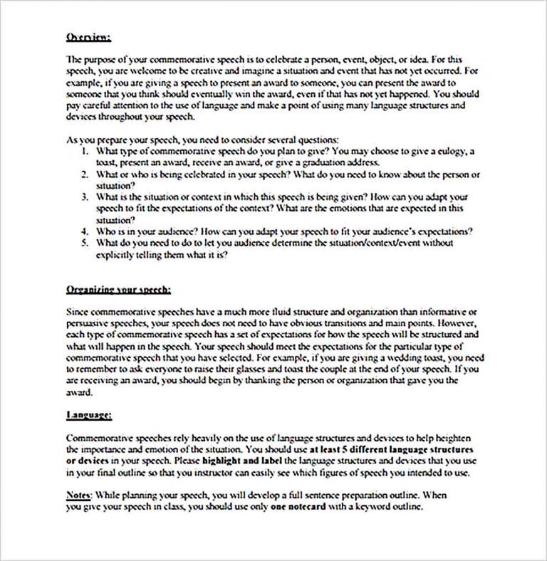 Speech Outline Templates | room surf.com