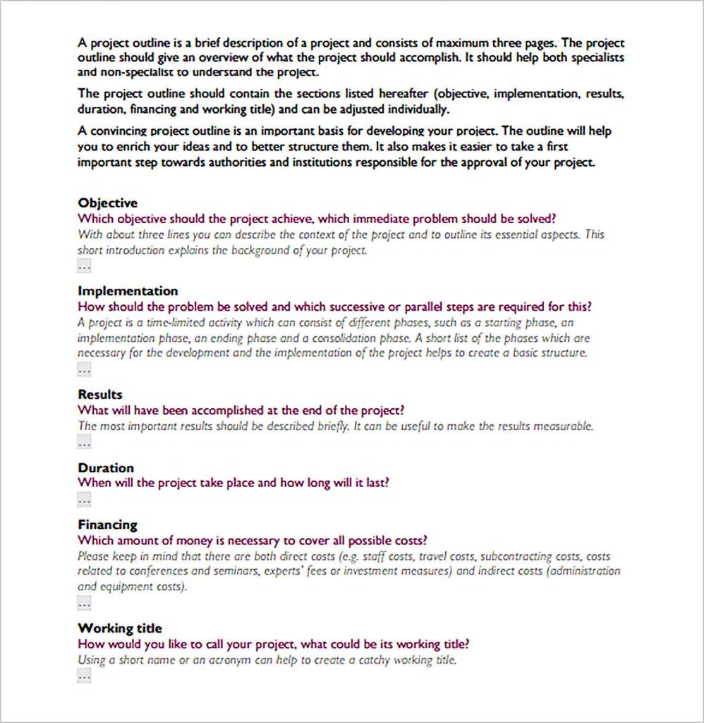 Project Outline Template | room surf.com