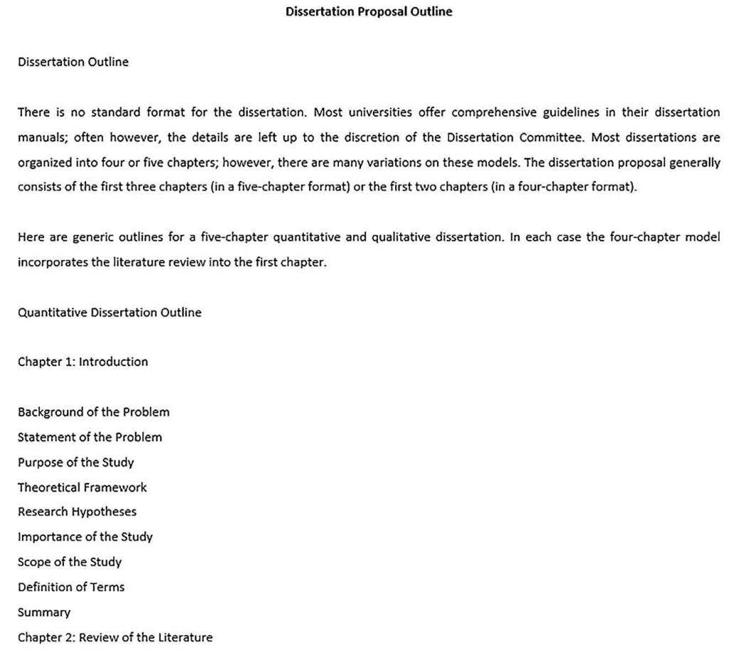 Sample Dissertation Outline Template | room surf.com