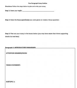 Sample Essay Outline Template to Help Create a Better Academic Paper ...