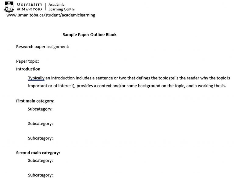 Paper Outline Template | room surf.com