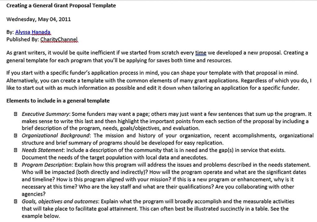 Grant Proposal Outline Template for Any Projects | room surf.com