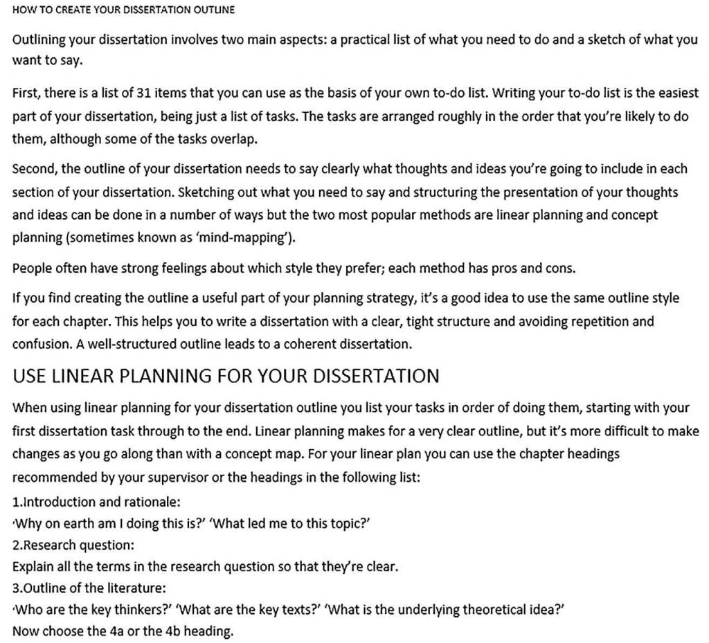 Sample Dissertation Outline Template | room surf.com