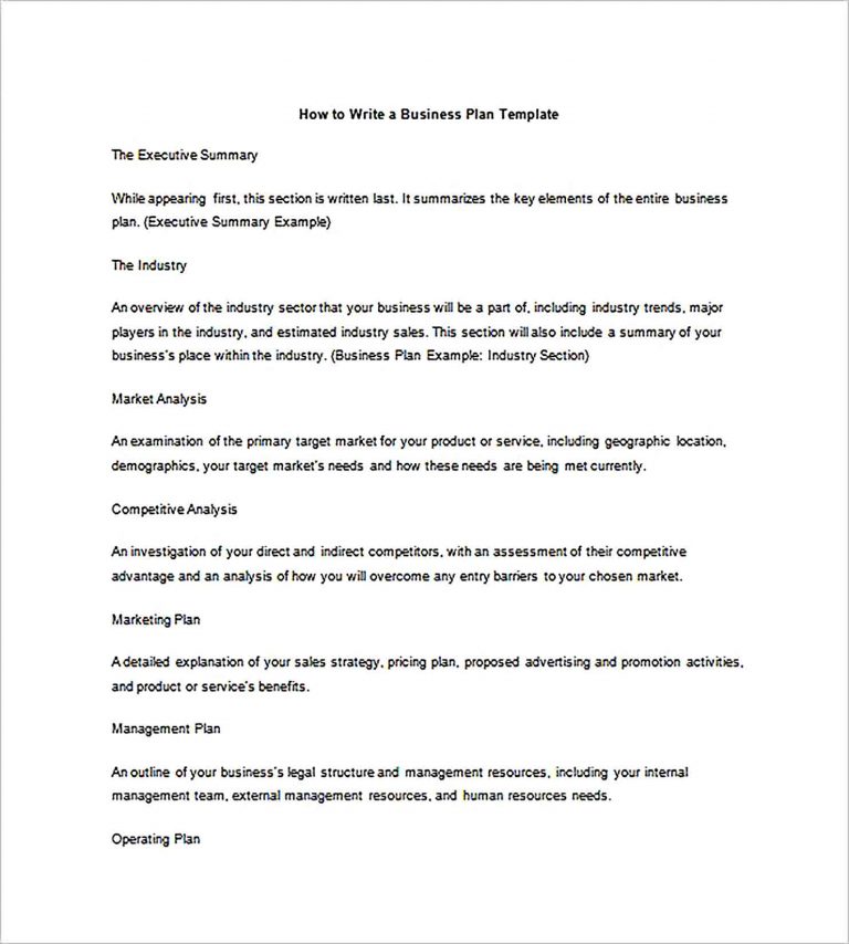 Sample Business Plan Outline Template | room surf.com