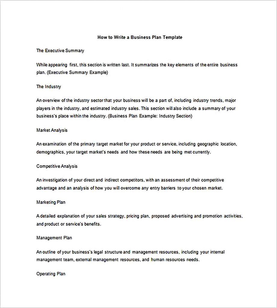 Sample Business Plan Outline Template | room surf.com