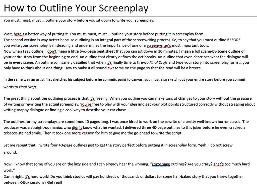 Screenplay Outline Template | room surf.com