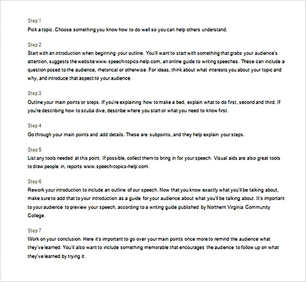 Speech Outline Templates | room surf.com