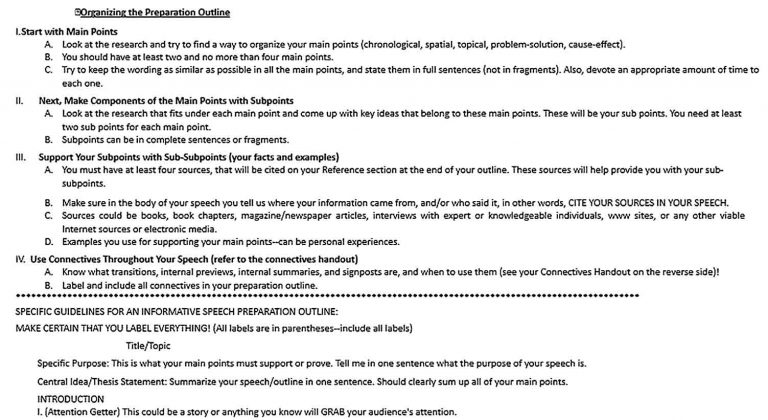 Sample Presentation Outline Template | room surf.com