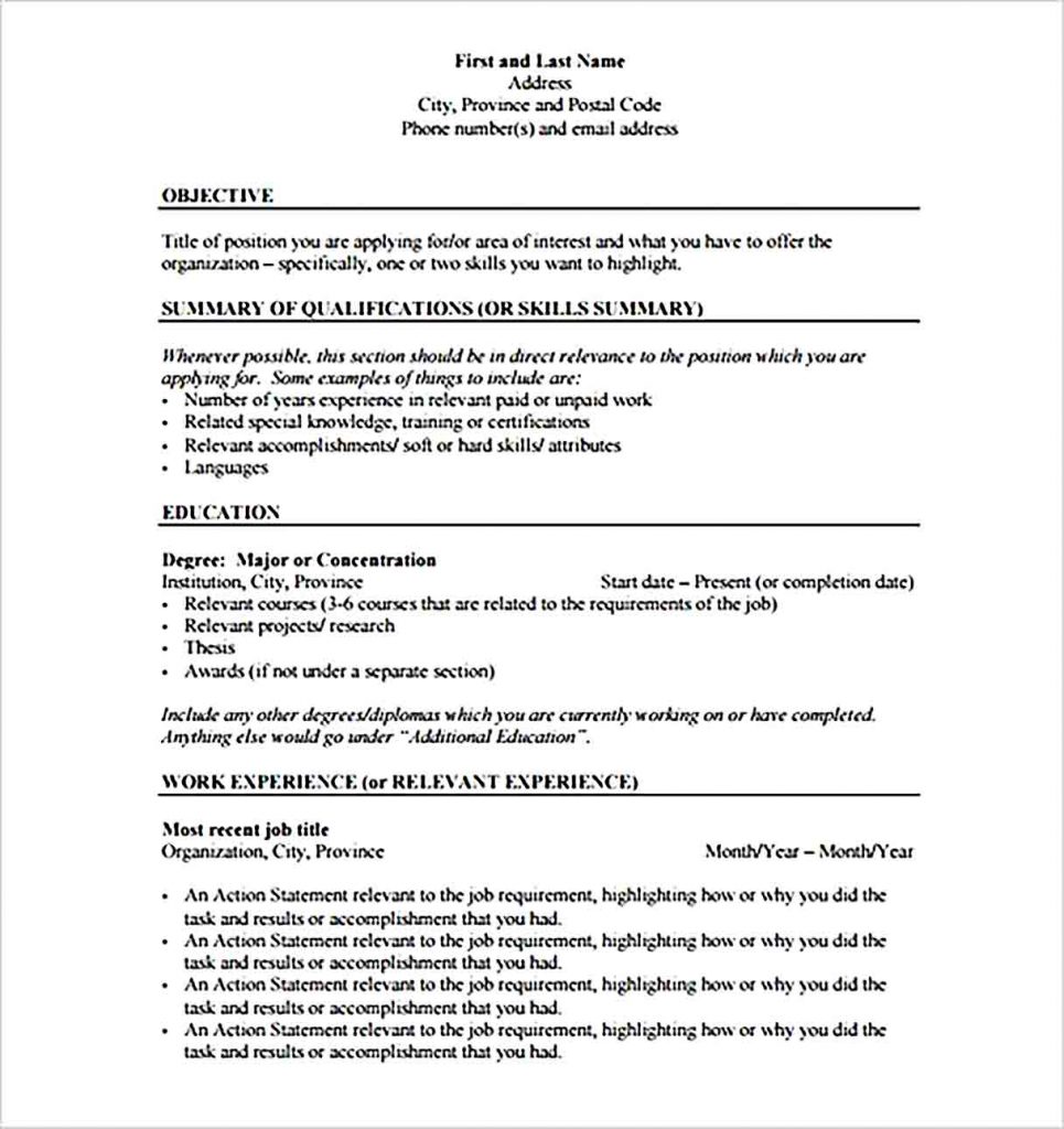 Resume Outline Template Sample | room surf.com