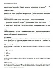 Marketing Plan Outline Template | room surf.com