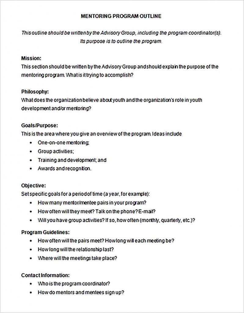 Program Outline Template Sample | room surf.com