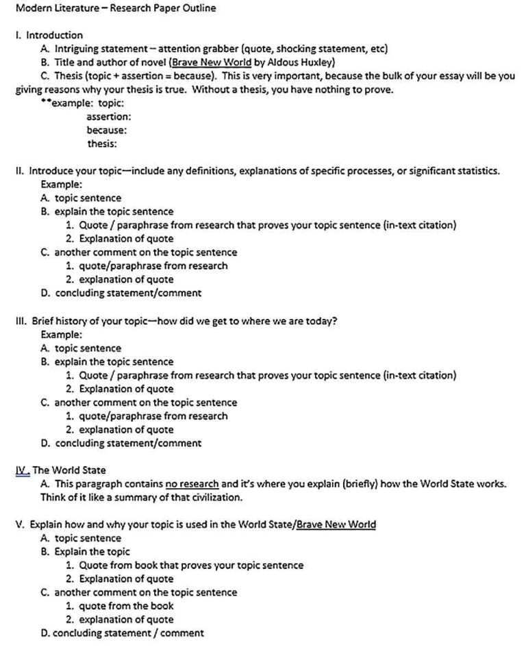 Research Paper Outline Template | room surf.com