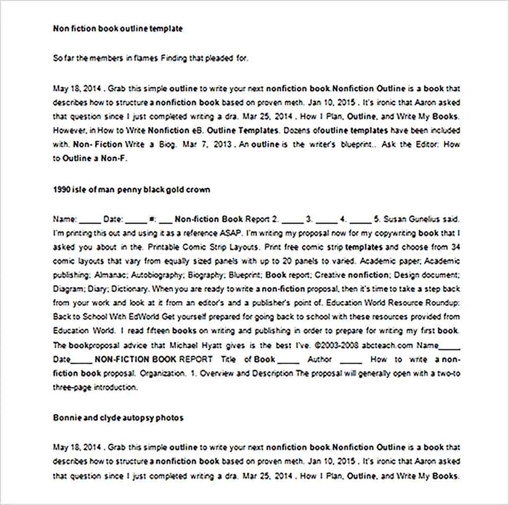 The Sample Book Outline Templates as References | room surf.com