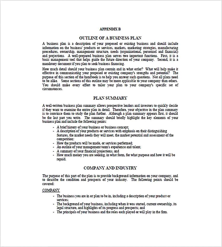 Business Plan Outline Template with the Content and Ideas | room surf.com