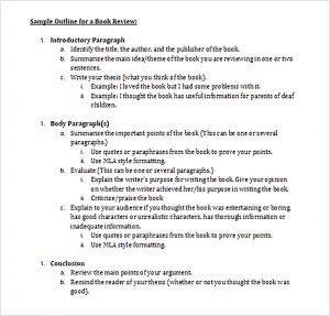 The Sample Book Outline Templates as References | room surf.com