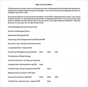 Sermon Outline Template for Reference and Guide | room surf.com