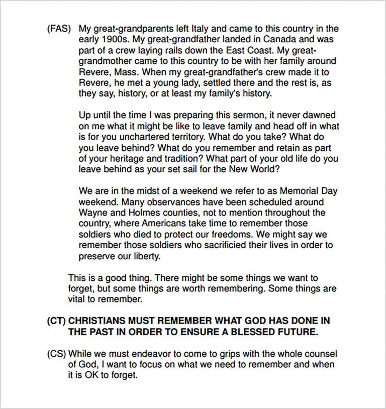 Sample Sermon Outline Template | room surf.com