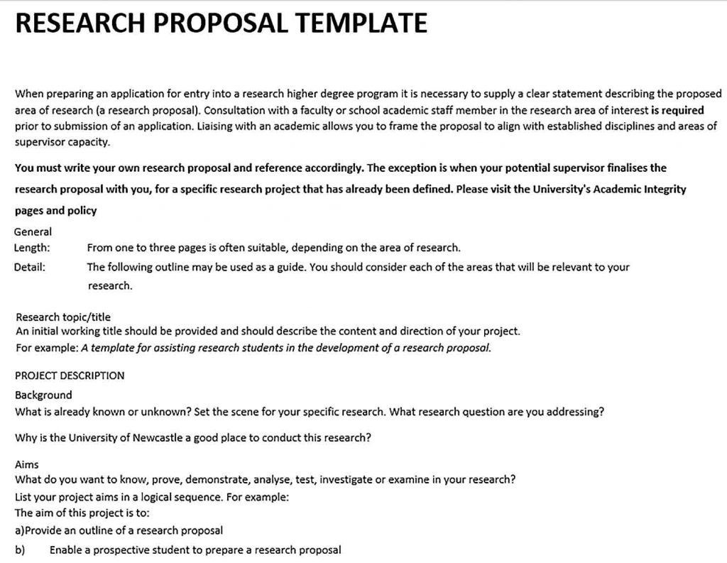 Research Project Proposal Outline Template and Items | room surf.com