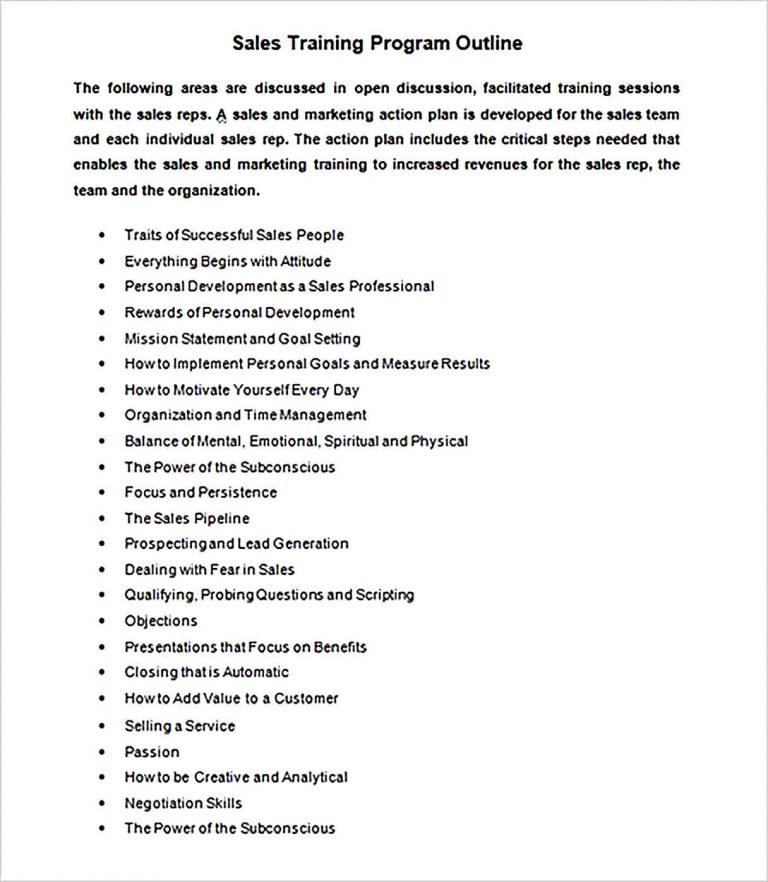 Program Outline Template Sample | room surf.com