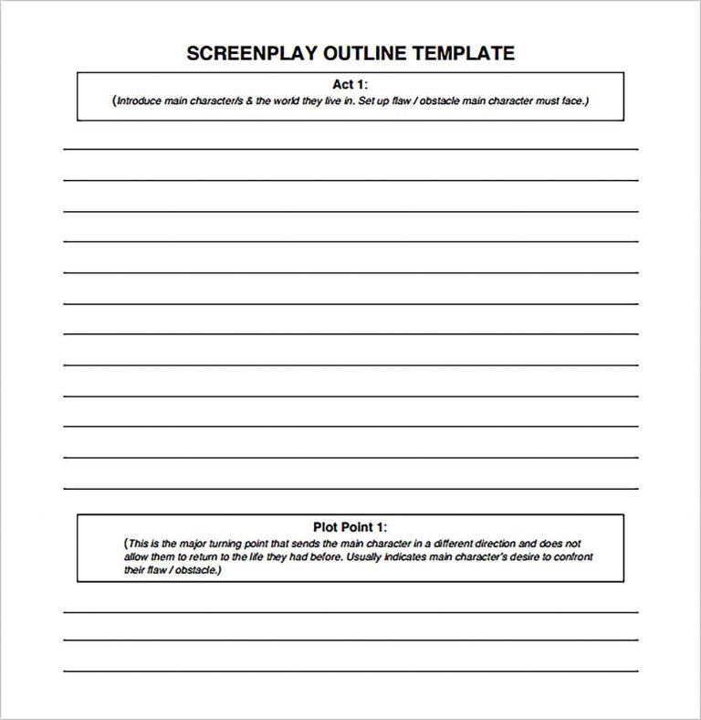 Sample Screenplay Outline Template | room surf.com