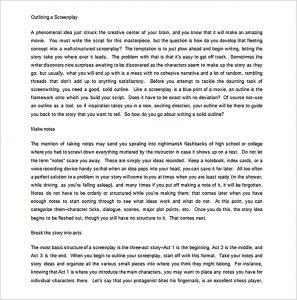 Sample Screenplay Outline Template | room surf.com