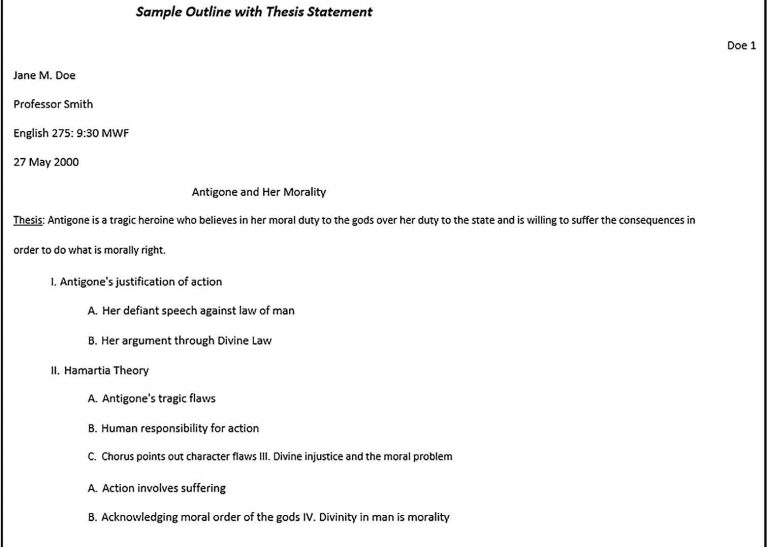 Thesis Outline Template | room surf.com