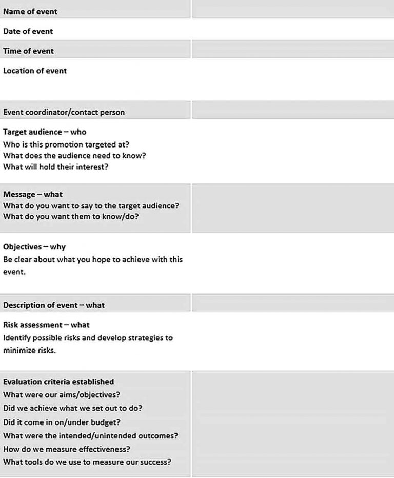 Event Outline Template | room surf.com
