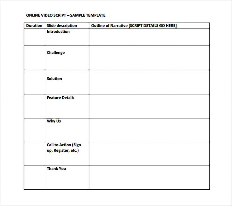 Script Outline Templates in PDF and More Formats | room surf.com