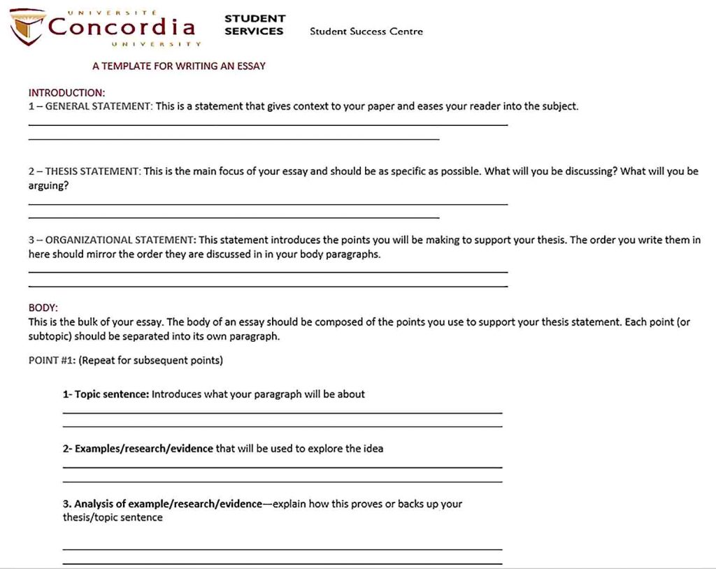 General Essay Outline Template | room surf.com