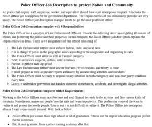 Police Officer Job Description to protect Nation and Community | room ...