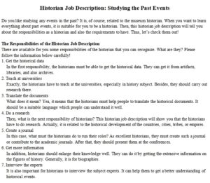 Historian Job Description: Studying the Past Events | room surf.com
