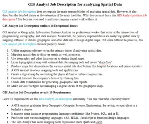 GIS Analyst Job Description for analyzing Spatial Data | room surf.com