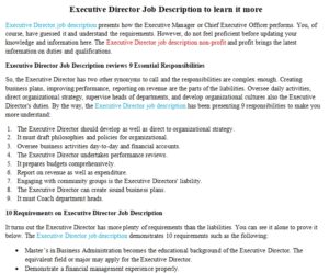 Executive Director Job Description to learn it more | room surf.com