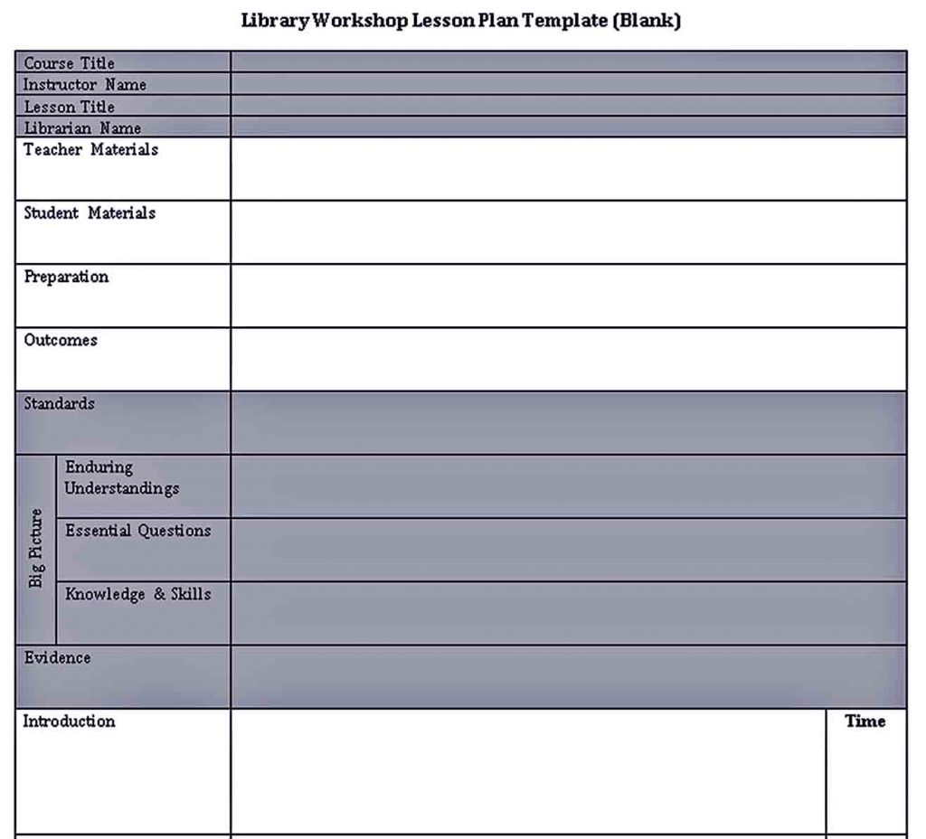 Lesson Plan Template Doc | room surf.com