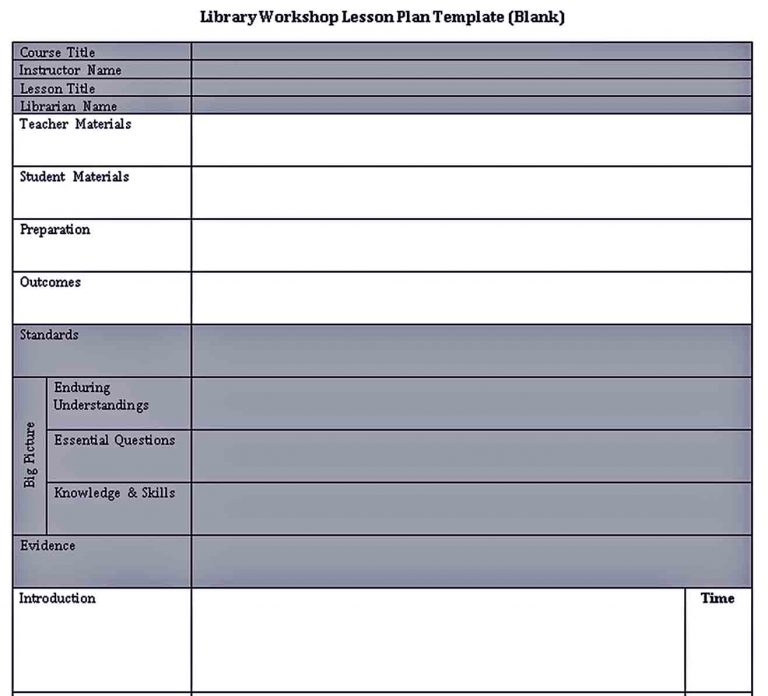 Lesson Plan Template Doc | room surf.com