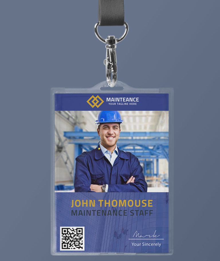 Building Maintenance ID Card Template Free PSD | room surf.com