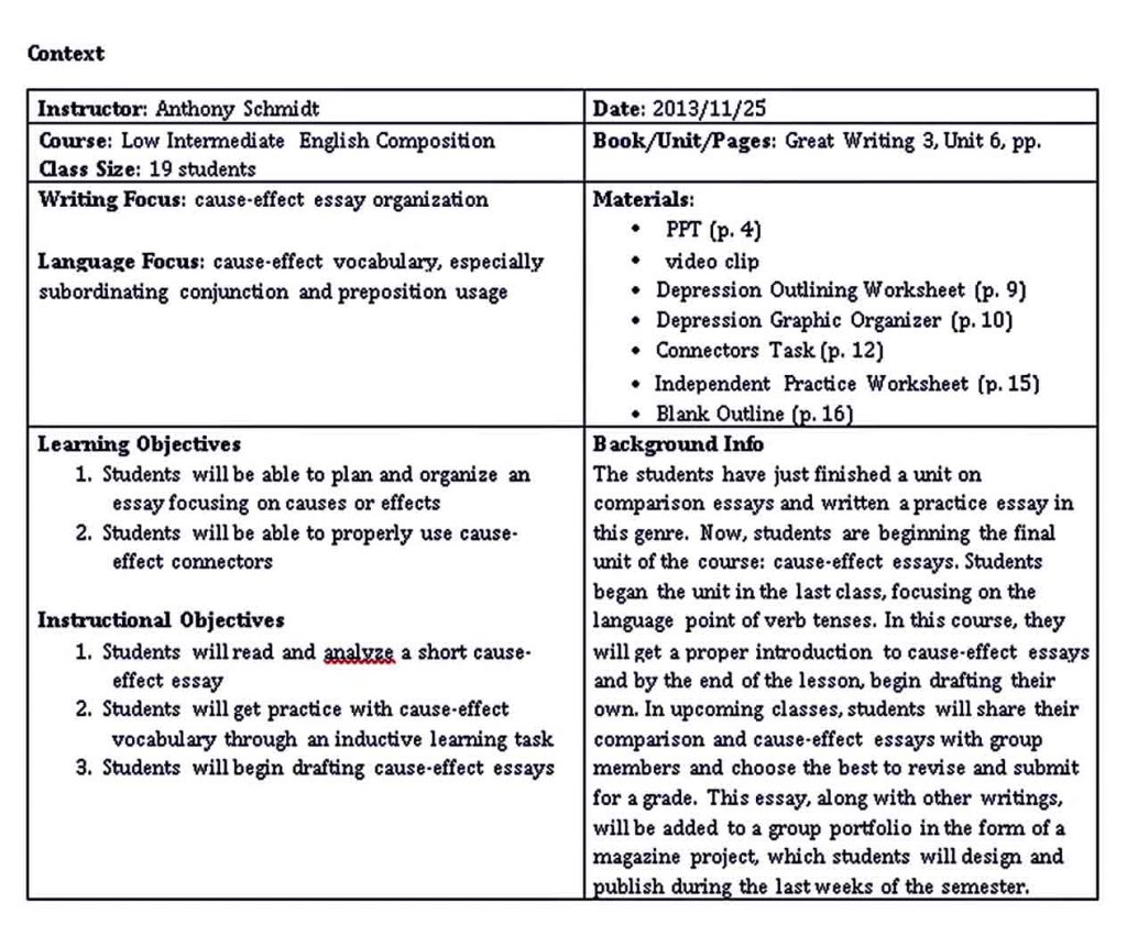 Lesson Plan Sample Template | room surf.com