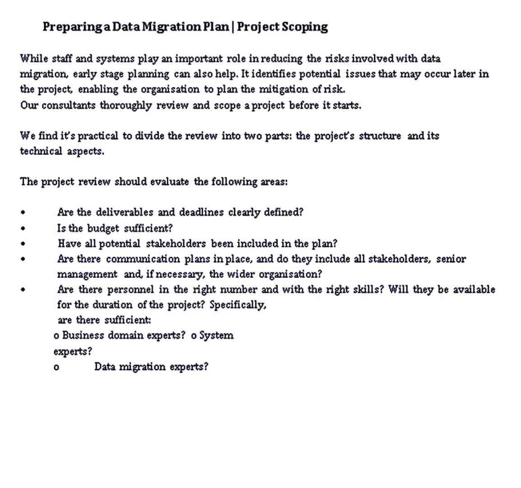 Migration Plan Template Samples | room surf.com