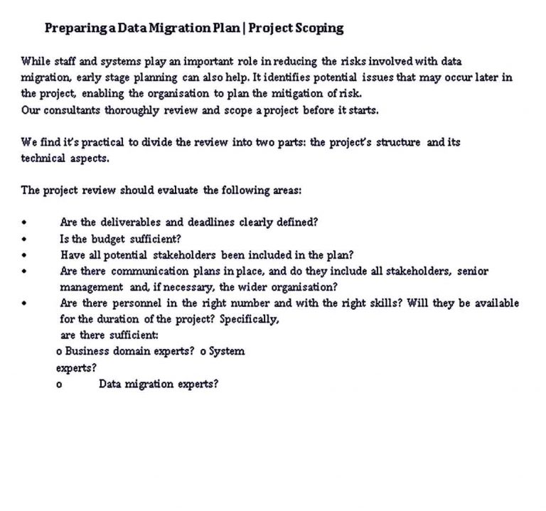 Migration Plan Template Samples | room surf.com