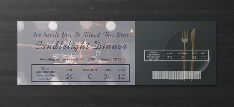 Dinner Ticket Example PSD Design | room surf.com