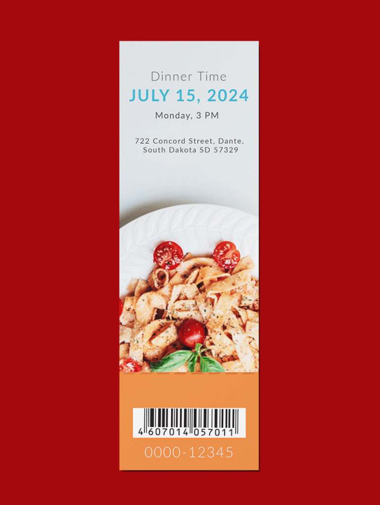 Dinner Ticket Example PSD Design | room surf.com