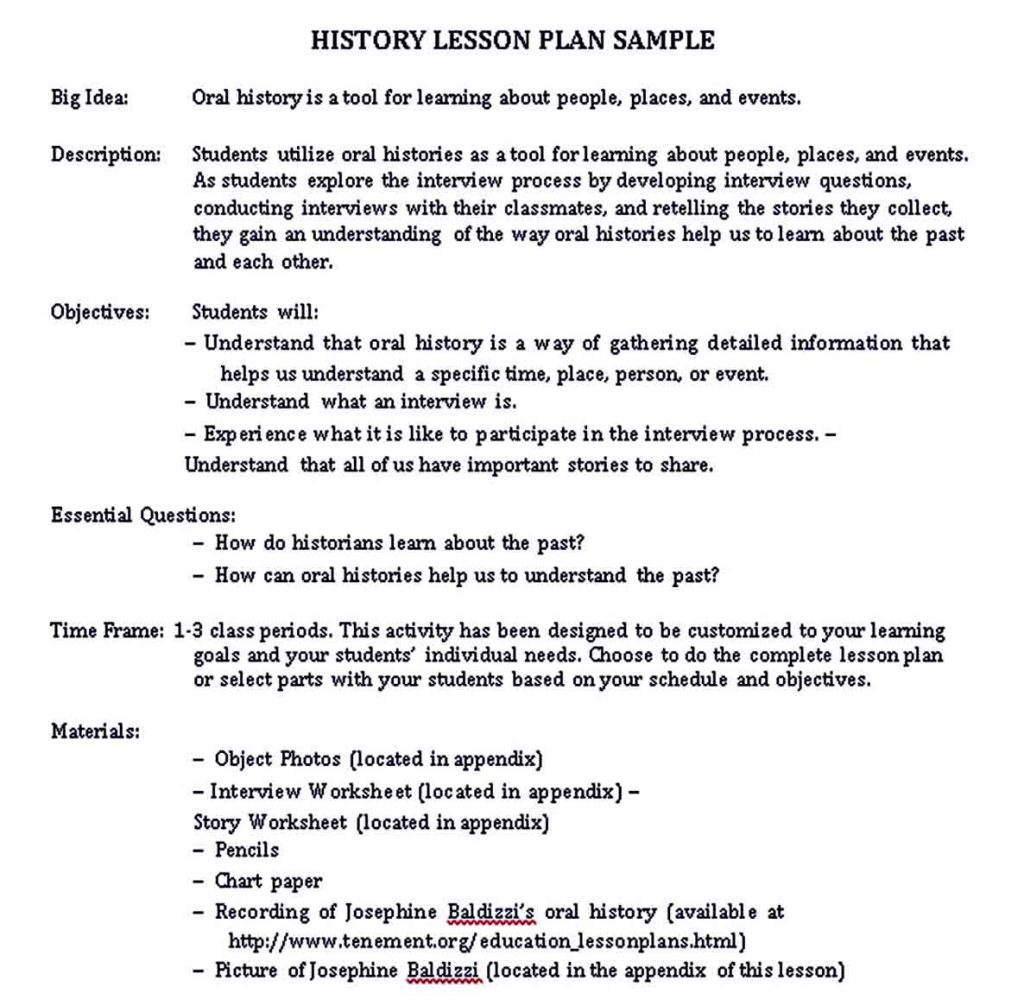 Lesson Plan Sample Template | room surf.com