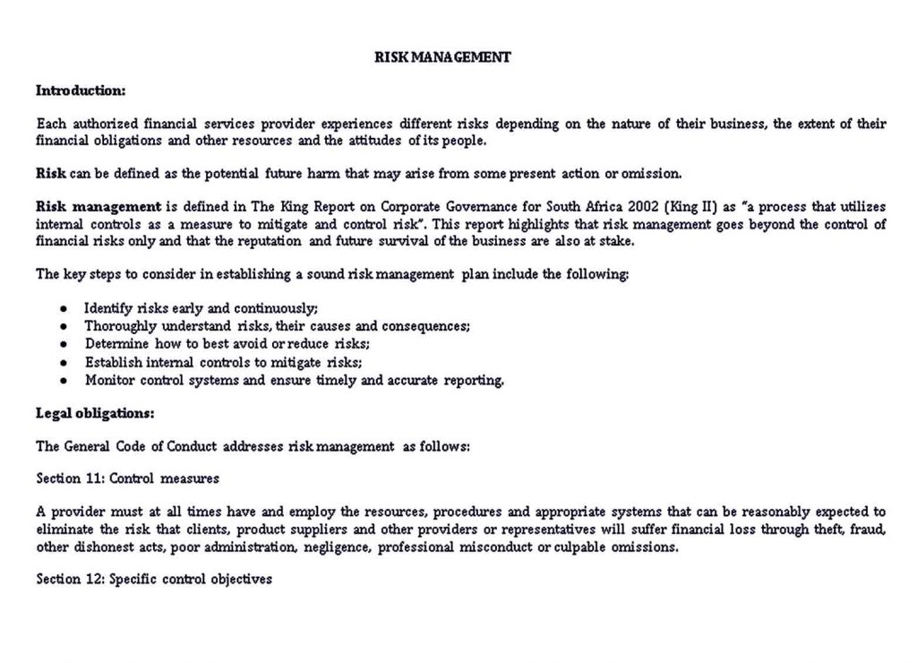 Management Plan Example Template | room surf.com