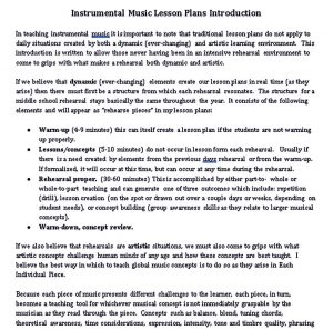 Music Lesson Plan Template | room surf.com