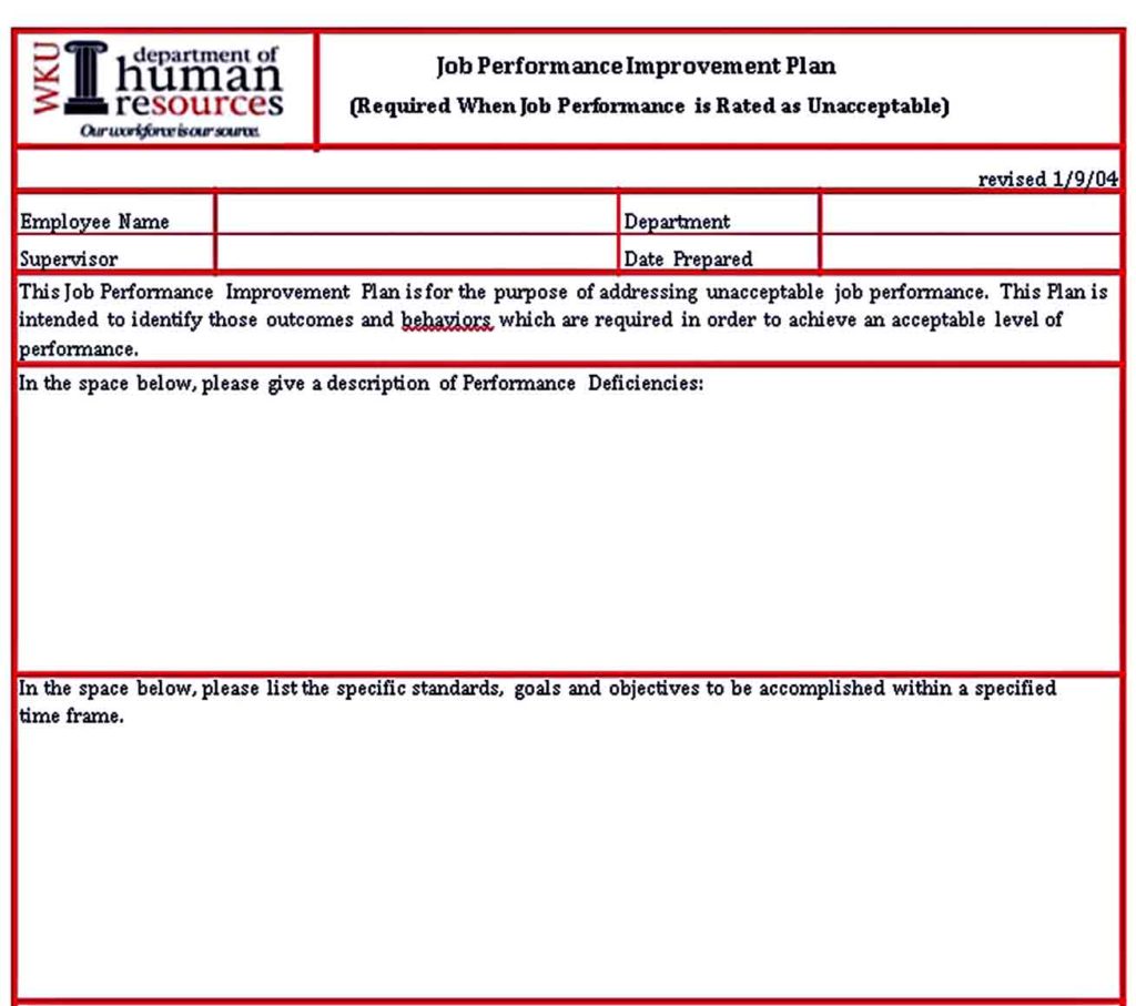 Performance Plan Template | room surf.com